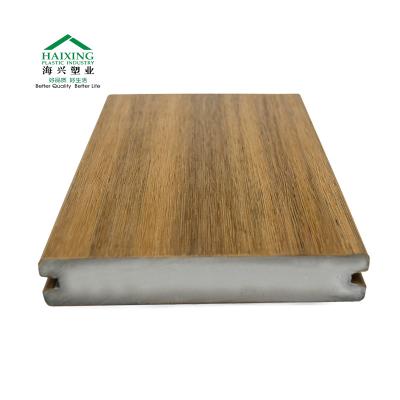 China ASA PVC Co-extrusion Backyard Deck Floor Tile 140mm x 25mm Custom Length for sale