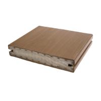 China Brown Covered Elastic Plastic and PVC Core Inside Garden Solid Grooved Composite Flooring for Outdoor Balcony for sale