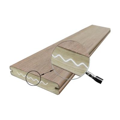 China PVC Aluminum Composite Decking 140mm x 25mm Luxury Outdoor Terrace Flooring Wood Grain for sale