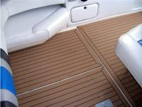 China Anti-slip Soft PVC Synthetic Teak Marine Decking 5mm Thick 19cm Wide for Boat Yacht Flooring for sale
