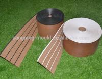 China 5mm Thick PVC Synthetic Teak Marine Deck Flooring 25m Roll for Yacht Boat for sale