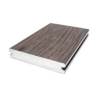 China PVC WPC Wood Plastic Composite Decking 140mm x 25mm Grooved Nonskid Outdoor Flooring for sale