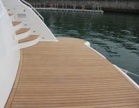China 190mm x 5mm x 25m Inner-Lock Waterproof Teak Synthetic Marine Deck PVC Composite Flooring Mat for sale