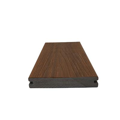 China Foamed PVC Co-Extruded ASA Grooved Decking 140mm x 25mm for Outdoor Living for sale