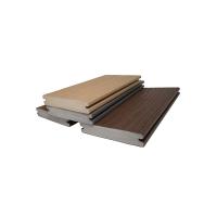China Foamed PVC Co-Extruded ASA Grooved Decking 140mm x 25mm for Outdoor Living for sale