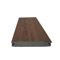 China Foamed PVC Co-extruded Decking 140mm x 25mm with ASA Coating Anti UV Slip Resistant for sale
