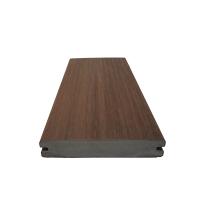 China Foamed PVC Co-extruded Decking 140mm x 25mm with ASA Coating Anti UV Slip Resistant for sale