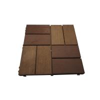 China Foamed PVC Decking 300mm x 300mm Co Extruded ASA Coated Wood Grain Embossing for sale
