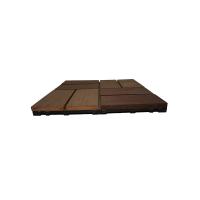 China Wood Grain Texture Sauna Decking 300mm x 300mm x 23mm Matt Finish Foam PVC Decking for sale