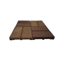China Wood Grain Texture Sauna Decking 300mm x 300mm x 23mm Matt Finish Foam PVC Decking for sale