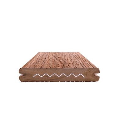 China PVC Aluminum Decking 140mm x 25mm Wood Grain Finish Customizable Length 3.6m 6m for sale