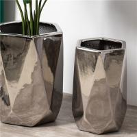 China Latest design home balcony hotel decor flower plant pot creative electroplate ceramic garden pots for plants for sale