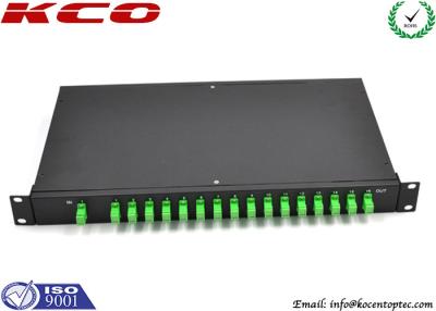 China Corning Single Mode 1:16 Fiber Optic Splitter 1 to 16 Rack Mount  SC / APC Connector for sale
