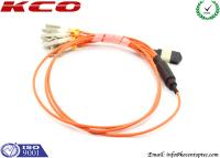 China ISO9001 OM2 Multimode MPO Breakout Cable with 0.3dB Insertion Loss MPO Fan-out Cable for sale
