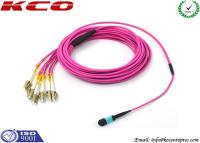 China Multimode OM4 12fibers 24fibers 48fibers MPO MTP Trunk Cable LSZH Violet Pink Color for sale