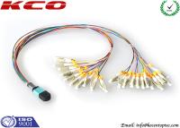 China 24 Fibers MPO MTP Patch Cord MTP to LC Breakout Cable for QSFP OSFP High Density Data Center for sale