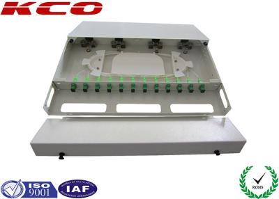 China Fiber Optic Distribution Panel 1U 24 Cores Fix Type , Optical Terminal Box for sale