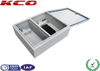 China Wall Mounted Steel Fiber Optic Terminal Box 72 Fibers 0.15dB Insertion Loss for sale