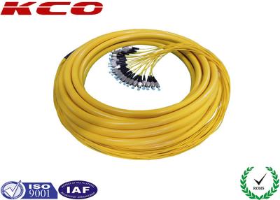 China FC / UPC  Connector Single Mode 12 Fibers 24 Cores Breakout Fiber Optic Pigtail for sale