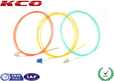 China Simplex Fanout LC OM3 OM4 Patch Cord 50 / 125 10G Fiber Optic Pigtails PVC Cover for sale