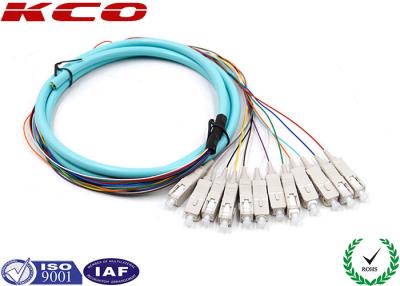 China SC MM OM3 Fiber Optic Conector Pigtail Patch Cord Fanout 50/125 3m SC Type for sale