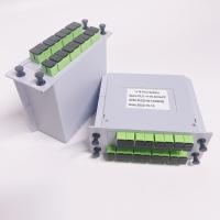 China LGX Insert Type 1x16 PLC Fiber Optic Splitter with 0.9mm Pigtail Diameter Low Insertion Loss and High Reliability for sale