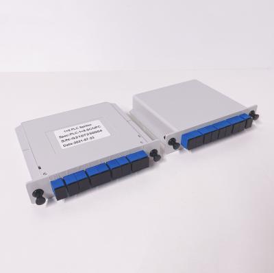 China Single Mode SM G657A 1x8 PLC Fiber Optic Splitter with Low Insertion Loss and Good Channel Uniformity for FTTX Deployment for sale