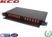 China 24 Ports Slide Type Fiber Optic Patch Panel With Single Mode FC Adapter / FC Pigtail for sale