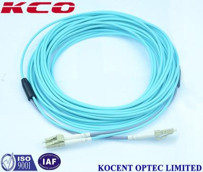 China OM3 LC LC Duplex Armored Fiber Optic Patch Cord / Armoured Fibre Optic Cable for sale
