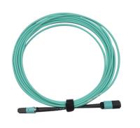 China MPO to MPO Fiber Optic Patch Cord OM3 with 12fo 3.0mm for 1M/5M/10M OFNP/LSZH Aqua Type B for sale