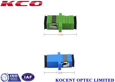 China Blue SC/APC SC/UPC Fiber Optic Adapter with 0.10dB Repeatability and Flange for High Precision Alignment for sale