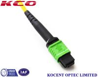 China MPO Breakout Fiber Optic Cable MPO/APC to LC/UPC OS2 G652D 2.0mm PVC MPO to LC Fiber Optic Cable for sale