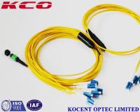 China MPO Breakout Fiber Optic Cable MPO/APC to LC/UPC OS2 G652D 2.0mm PVC MPO to LC Fiber Optic Cable for sale