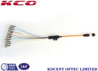 China OM1 62.5 OM2 50/125 MPO-12 to ST Fiber Optic Breakout Cable with Long Lifespan for Multimode Networks for sale