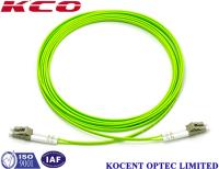 China OM5 Multimode Fiber Optic Patch Cord LC Duplex Lime Green 10m 20m 30m Length with 50/125um and ≤0.2dB Insertion Loss for sale