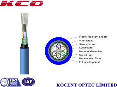 China MGTSV Mining Optical Fiber Cable 2km ~ 3km Each Roll Outdoor With Blue Color for sale