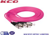 China FC/UPC Fiber Optic Patch Cord with OM4 Multimode 50/125 Core for 10G Ethernet Applications for sale