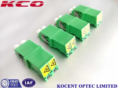 China Automatic Shutter Cap Fiber Optic Adapter Duplex LC/APC Green Without Flange Coupler for sale