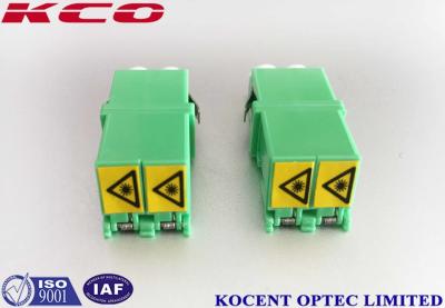 China Low Insertion Loss Fiber Optic Adapter Green LC/APC Shutter Cap Duplex Coupler for sale