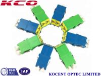 China LC/UPC Duplex Shutter Fiber Optic Adapter Full Flange Single Mode MonoMode Blue Colour for sale
