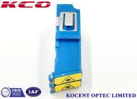China LC/UPC Duplex Shutter Fiber Optic Adapter Full Flange Single Mode MonoMode Blue Colour for sale
