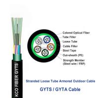 China Outdoor 144 Cores 144fibers GYTS Light Armored Stranded Loose Tube Fiber Optic GYTS Cable for sale