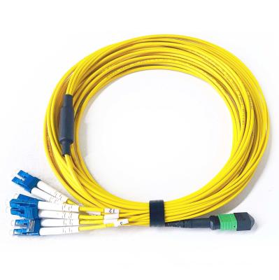 China Single Mode 8fibers APC MPO-8 MTP-8 To LC Duplex Fiber Optical Break-out Patch Cable Polarity Method A B C for sale