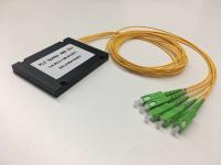 China ABS Box Type Fiber Optic Splitter PLC 1*4 1x4 1:4 SCAPC connector 1.0mm 1.0m SM G657A1 for sale
