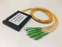 China ABS Box Type Fiber Optic Splitter PLC 1*4 1x4 1:4 SCAPC connector 1.0mm 1.0m SM G657A1 for sale