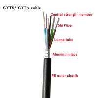 China 144F GYTA Cable / 144cores Fiber Optic Outdoor Armored Duct Cable Single Mode G652 PE Sheath for sale