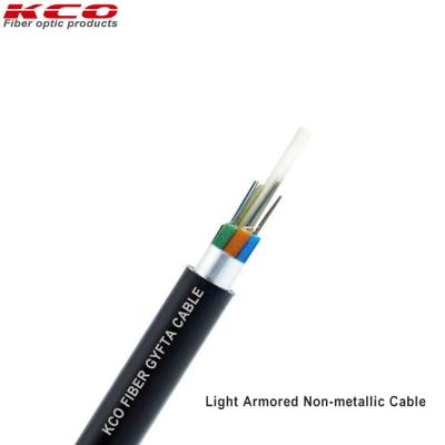 China OM3 10G Multimode Light-weight Optical Fiber Cable GYFTA Outdoor Fiber Optic Cable for Underground Duct for sale
