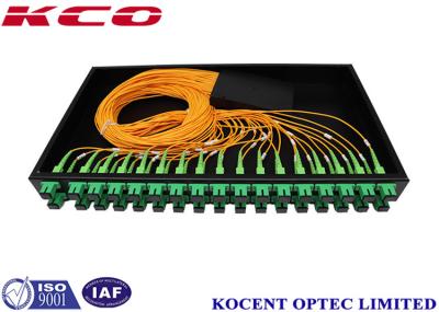 China 1U Height 2x32 Split Way Fiber Optic Splitter PLC Splitter Telcordia GR-1221/GR-1209 Compliant for sale