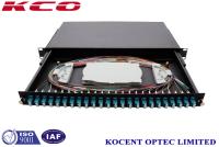 China 1U Drawer Slide Fiber Optic Patch Panel with 24 Ports and 48 Fiber Capacity for FTTH Network for sale