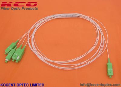 China High Stability Blockless Fiber Optic Splitter PLC 0.9mm 1.0m 1.5m LSZH SC/APC 1x4 for sale